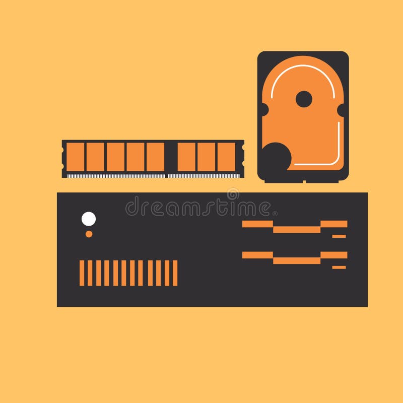 Computer Components. Vector Illustration Decorative Design Stock Vector ...