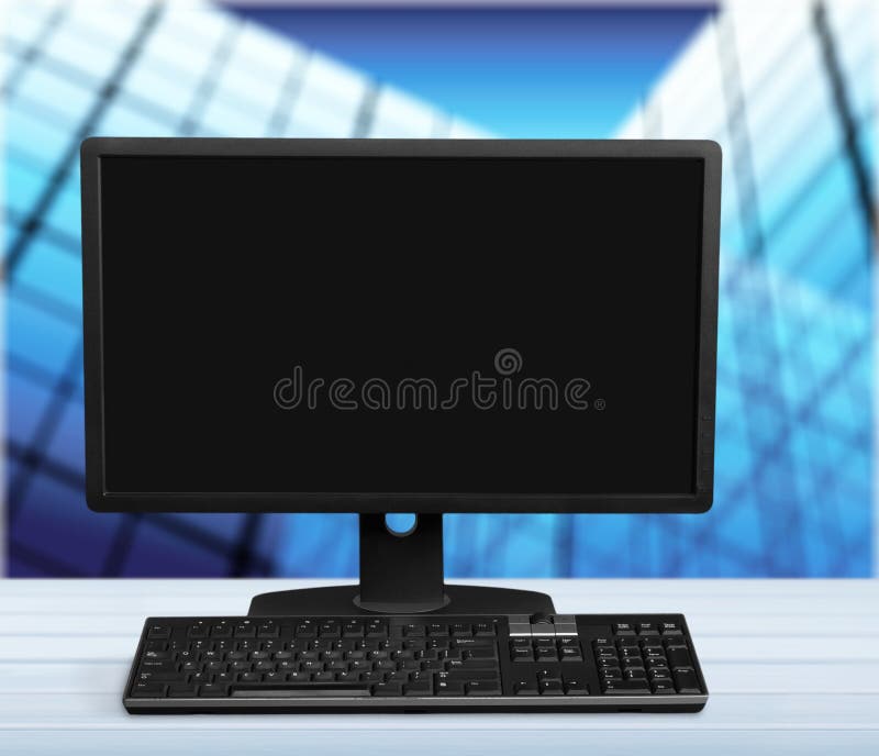 Monitor and Keyboard Isolated on Background Stock Photo - Image of ...