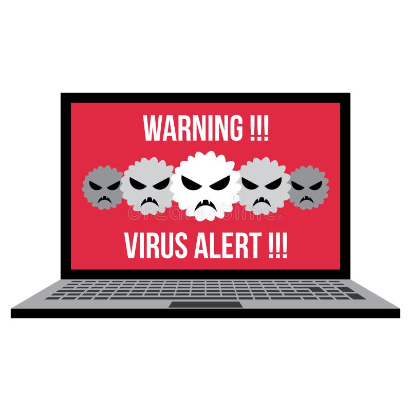 Computer with Computing Alert Stock Vector - Illustration of screen ...