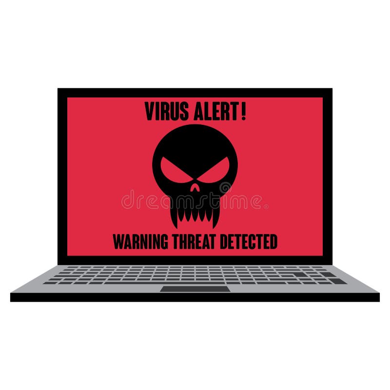 Computer with Computing Alert Stock Vector - Illustration of isolated ...