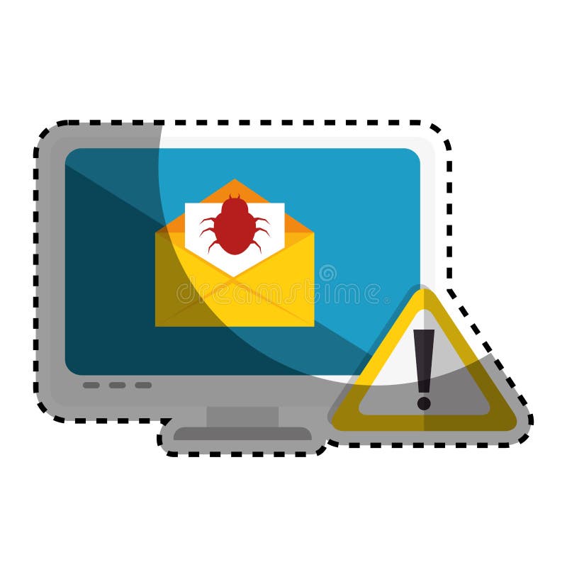 Computer with Computing Alert Stock Vector - Illustration of alert ...