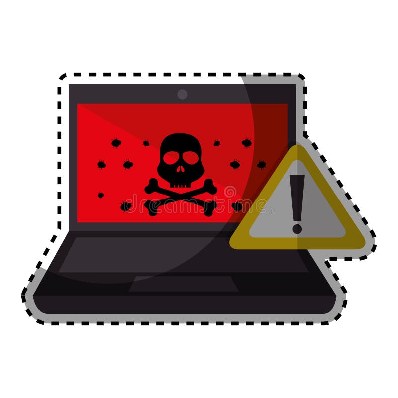 Computer with Computing Alert Stock Vector - Illustration of icons ...