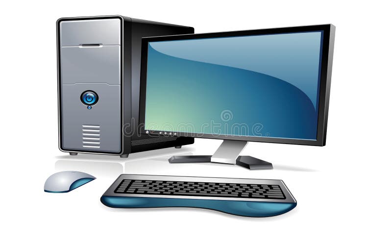 Computer Con Il Monitor, Tastiera Illustrazione di Stock ...