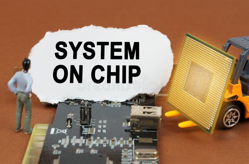 On the Board with Microcircuits Lies a Paper Plate with the Inscription ...