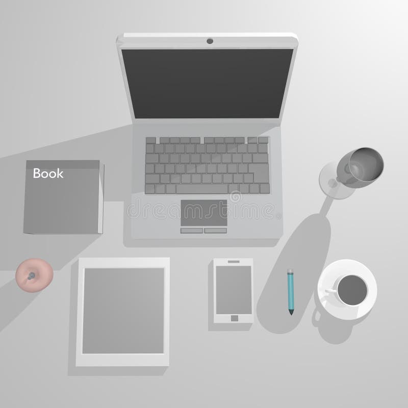 Computer concept 3d stock illustration. Illustration of technology ...