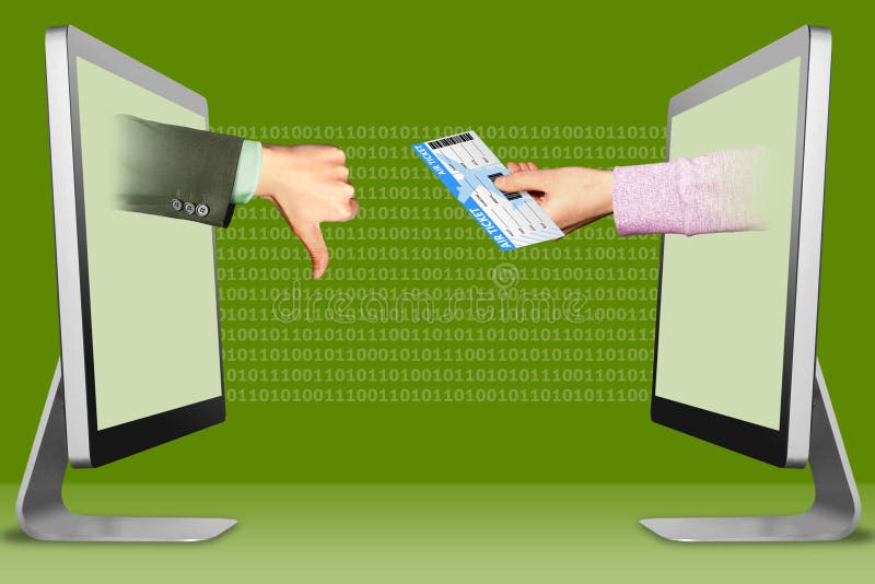 Technology Concept, Two Hands from Computers. Thumbs Down, Dislike and ...