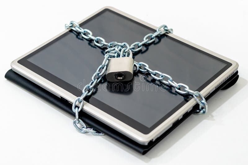 Computer Concept Network Security Lock System Entry Key and Chain Stock ...