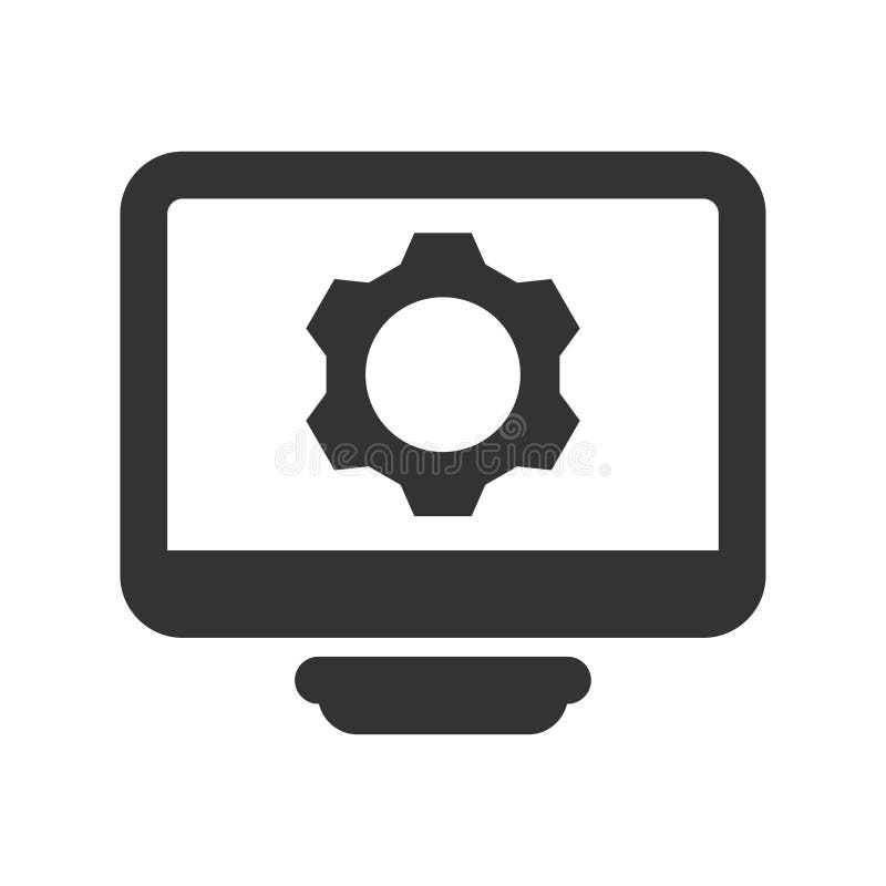 Computer Configuration Icon Stock Vector - Illustration of gear, simple ...