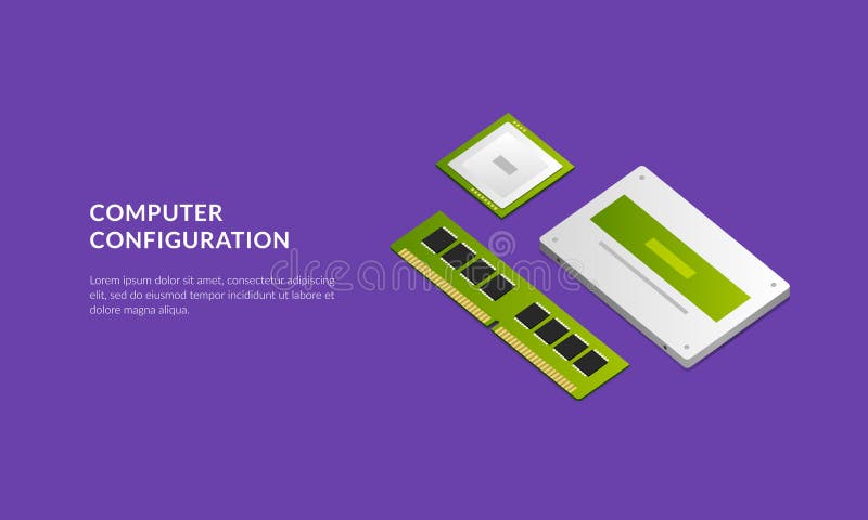 Computer Configuration Template Stock Vector - Illustration of ... Computer Configuration Template Stock Vector - Illustration of ...
