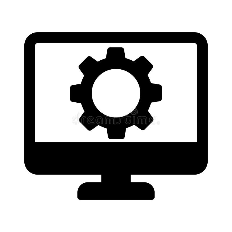 Computer Configure Isolated Vector Icon Which Can Easily Modify Or Edit Stock Vector