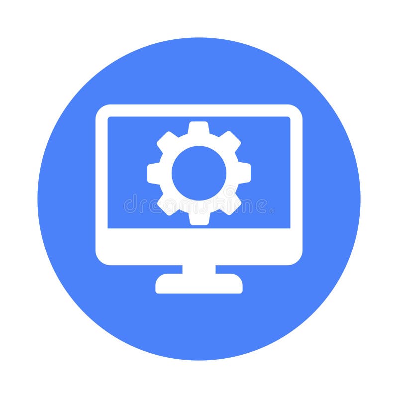 Computer Configure Isolated Vector Icon Which Can Easily Modify Or Edit Stock Vector