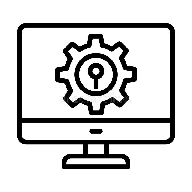 Computer Configure Isolated Vector Icon Which Can Easily Modify or Edit ...