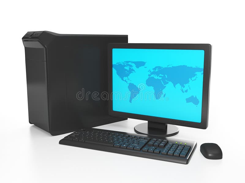 Computer connected to stock illustration. Illustration of computer ...