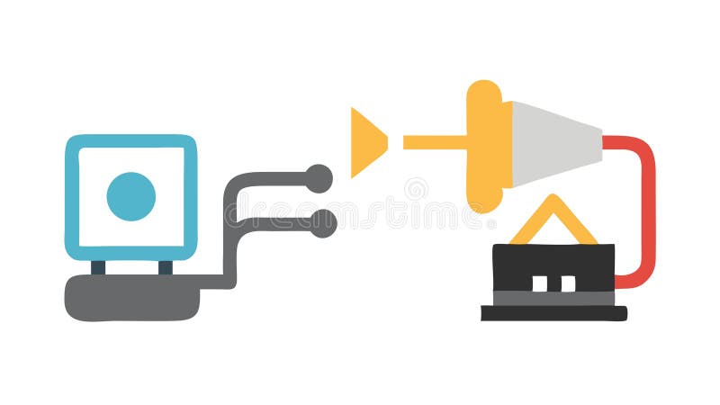 Computer Connected To Speaker System, Vector Design Generative AI Stock Vector - Illustration of ...