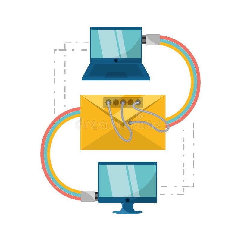 Computer Connecting with Data Center Information Stock Vector ...