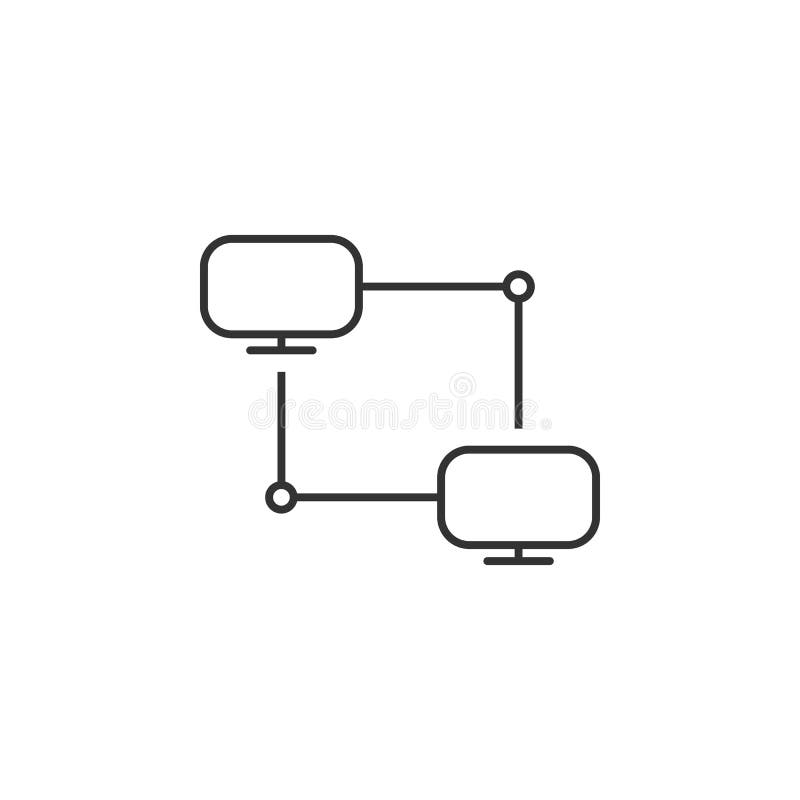 Computer Connecting Icon. Simple Element Illustration. Computer ...