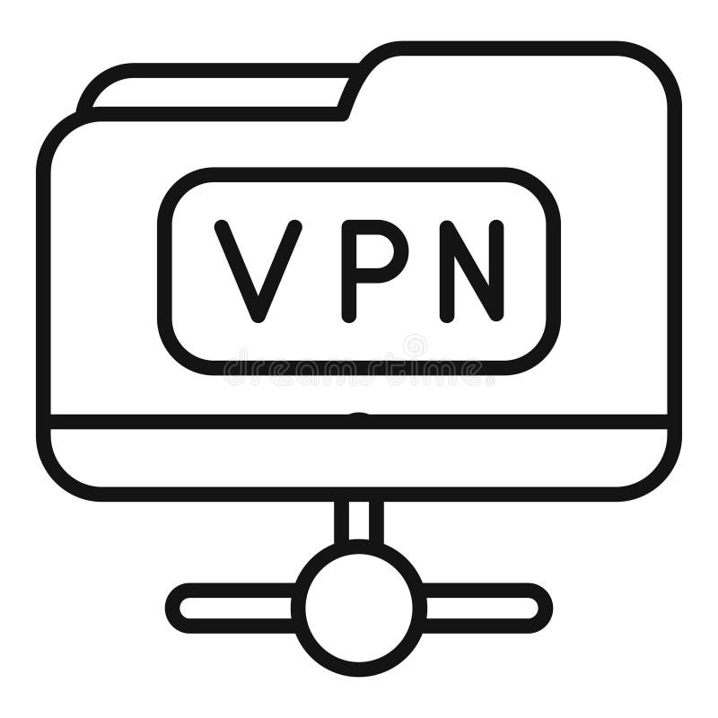 Computer Connecting To Vpn Server Using Network Icon Stock Illustration ...
