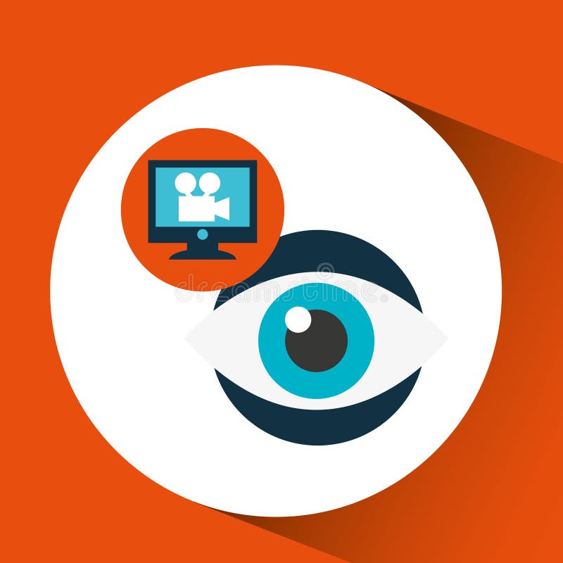 Computer Connection Film Eye Concept Stock Vector - Illustration of ...