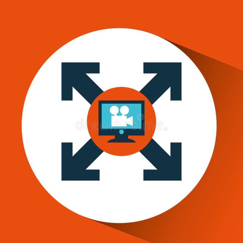 Computer Connection Film Screen Concept Stock Vector - Illustration of ...