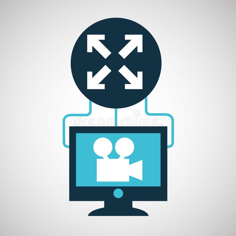 Computer Connection Film Screen Concept Stock Vector - Illustration of ...