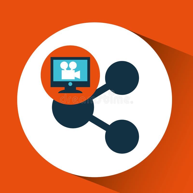 Computer Connection Film Sharing Concept Stock Vector - Illustration of ...