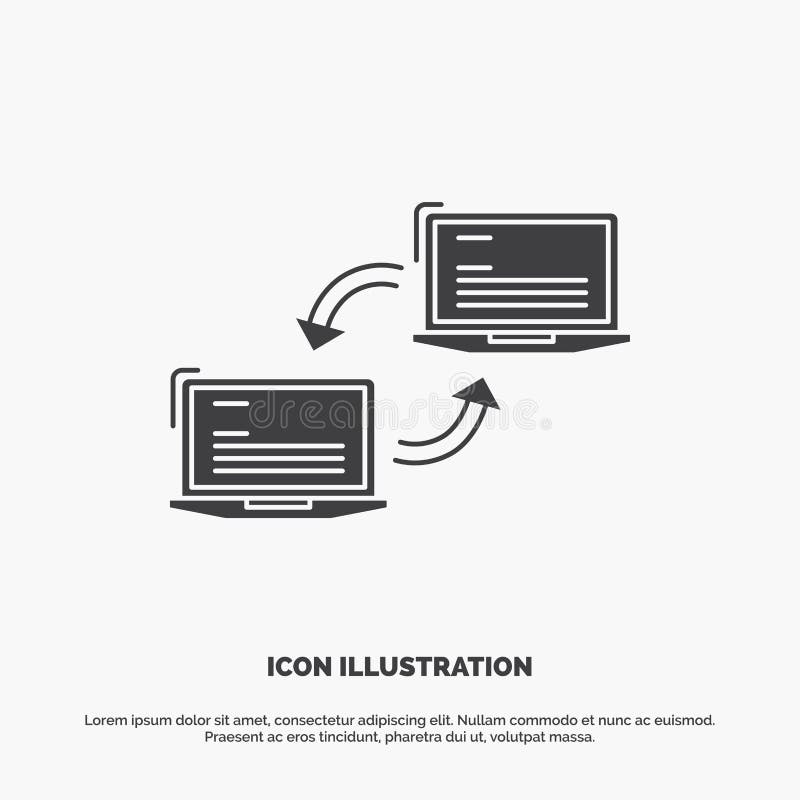 Computer Connection Link Network Sync Icon Glyph Vector Gray Symbol For Ui And Ux Website