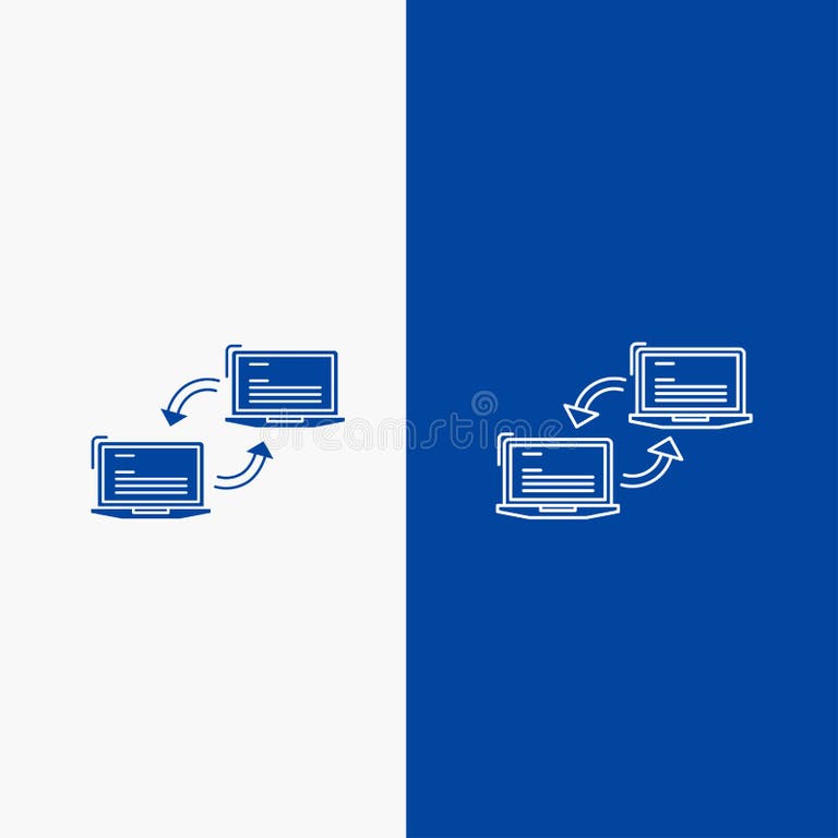 Computer, Connection, Link, Network, Sync Line and Glyph Web Button in ...
