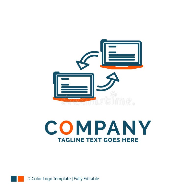 Computer, Connection, Link, Network, Sync Logo Design. Blue and Stock ...