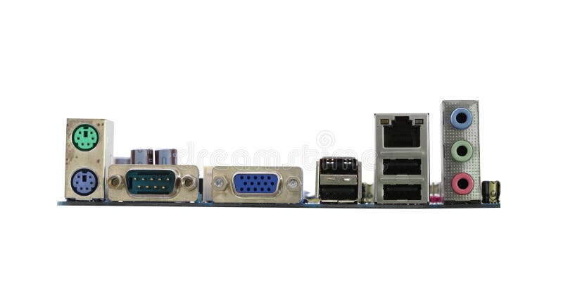 Computer Connection Ports on White Background Stock Image - Image of ...