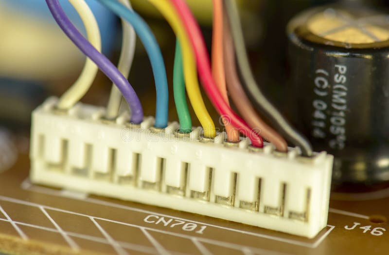 Computer Connection Wires on Motherboard Stock Image - Image of energy ...