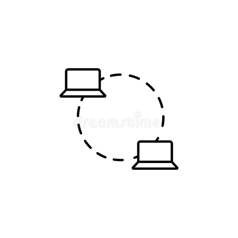 Computer Connections Vector Icon. Emblem Isolated on White Background ...