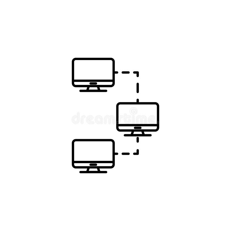 Computer Connections Vector Icon. Emblem Isolated on White Background ...