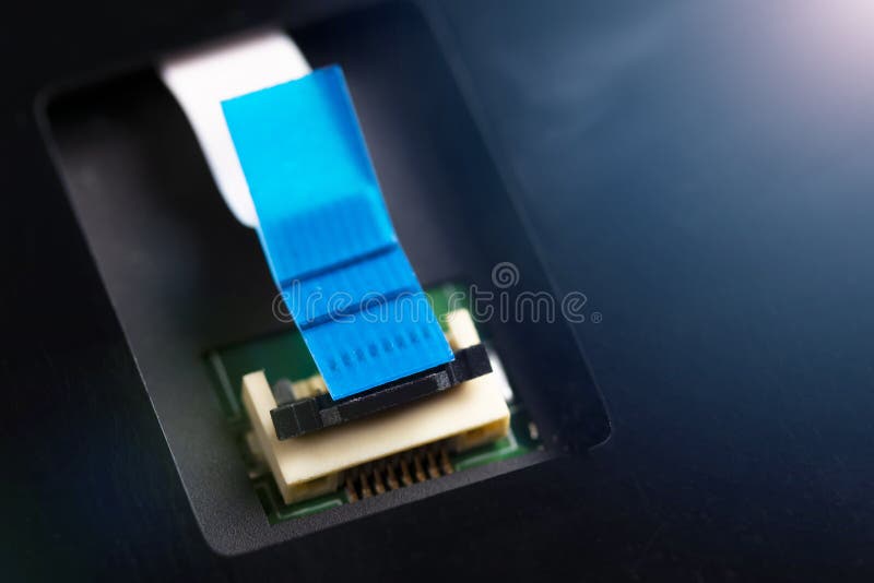Computer Connector and Cable on the Processor Electronic Board Stock ...