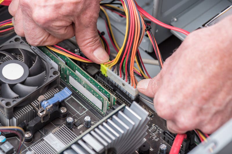 Computer connector stock photo. Image of technician, equipment - 65458024