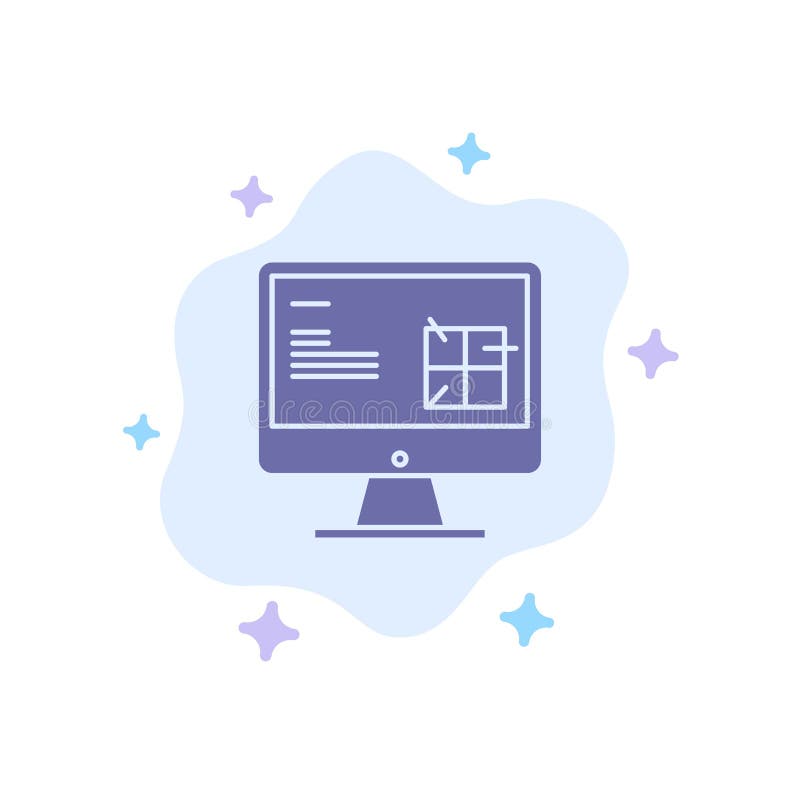 Computer, Construction, Repair, Lcd, Design Blue Icon on Abstract Cloud ...