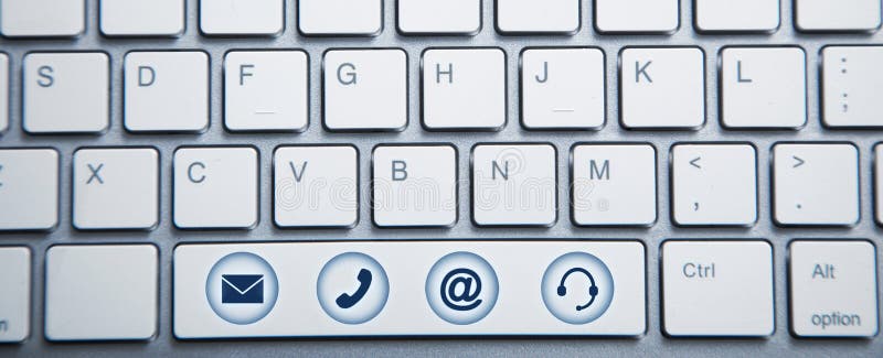 Computer with a Contact Symbols. Internet. Communication Stock Image ...