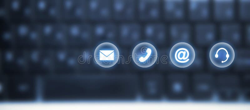 Computer with a Contact Symbols. Internet. Communication Stock Photo ...