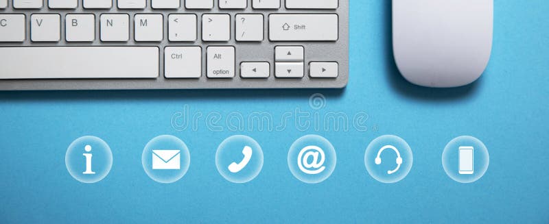 Computer with a Contact Symbols. Internet. Communication Stock Photo ...