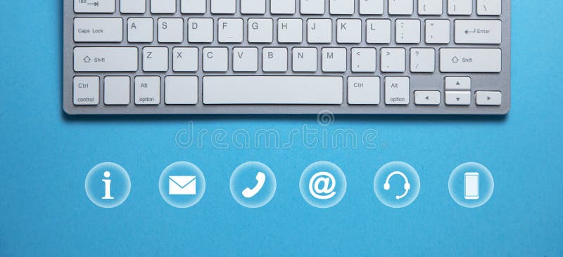 Computer with a Contact Symbols. Internet. Communication Stock Photo ...