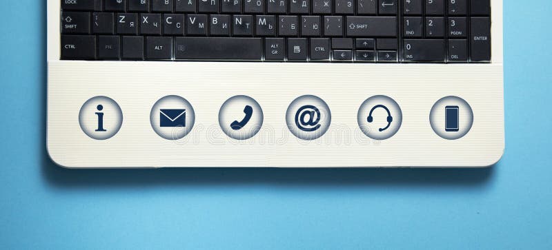 Computer with a Contact Symbols. Internet. Communication Stock Image ...