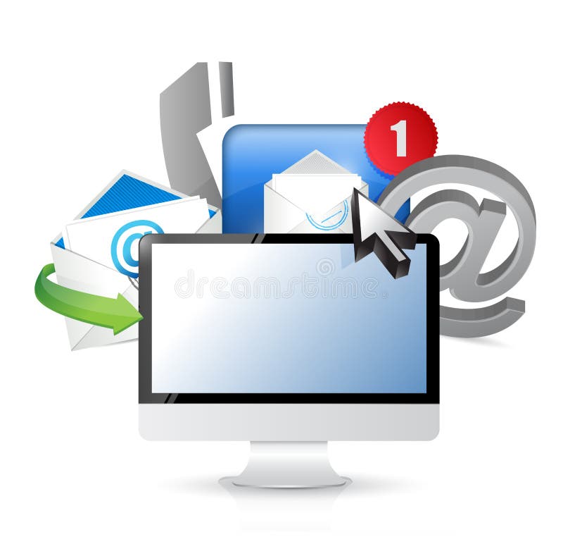 Contact Us Computer Laptop Sign Concept Stock Illustration ...