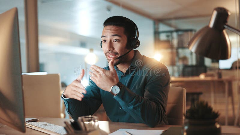 Computer, Contact Us and Explain with Man in Call Center for Assistance ...