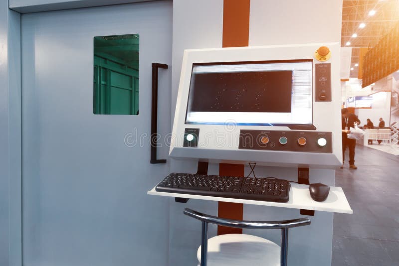 Computer Control Center for Laser Metal Cutting Machine Stock Image ...