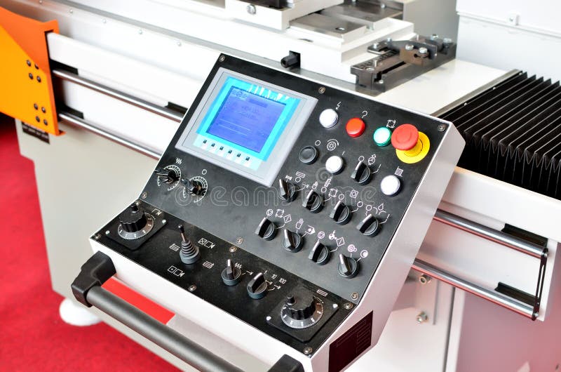 Computer Control Panel CNC Machine Stock Image - Image of machining ...