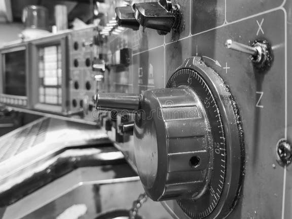 Computer Control Panel Lathe with Numerical Control Stock Image - Image ...