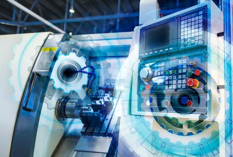 Computer Control Panel Lathe with Numerical Control Covered ...