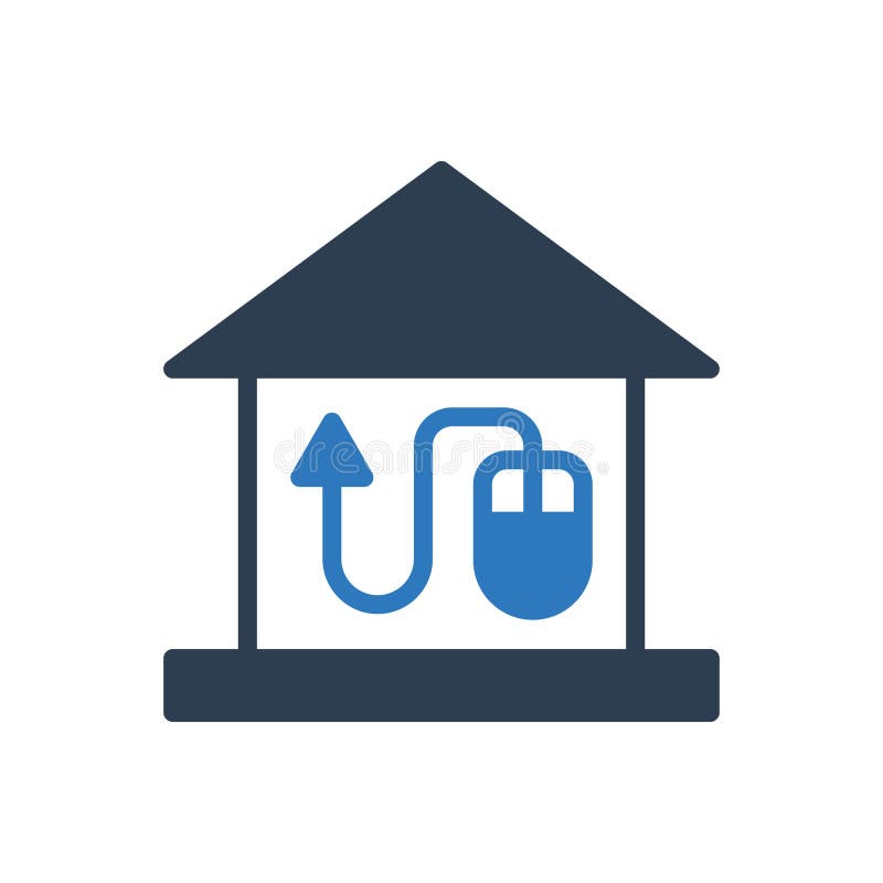 Computer Control Smart Home Icon Mouse Stock Vector - Illustration of ...