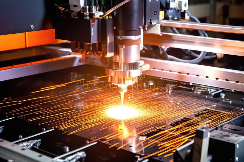 Laser Metal Cutting Machine Stock Image - Image of flames, industry ...