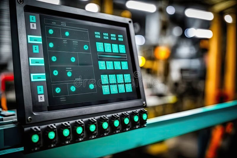 Computer Controller Working with High-tech Visualizer in Factory ...