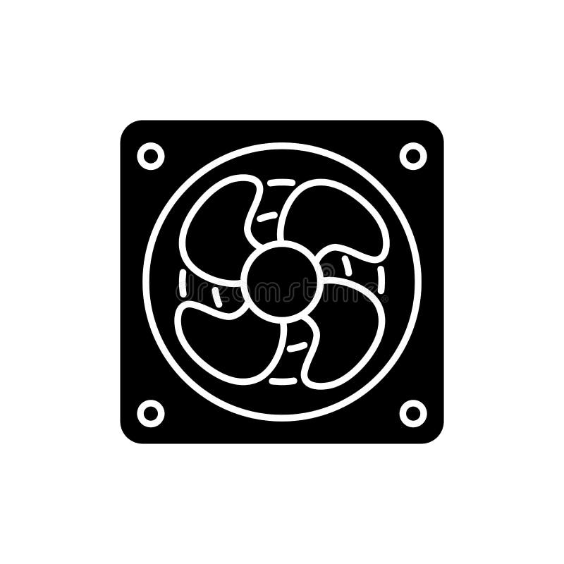 Computer Cooler Black Glyph Icon Stock Vector - Illustration of ...